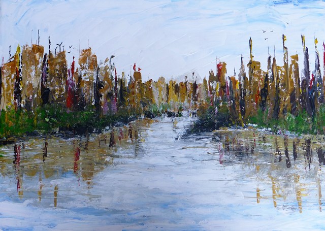 Down the River Impressionist Painting - SNUGs by Hot POTTz Designs